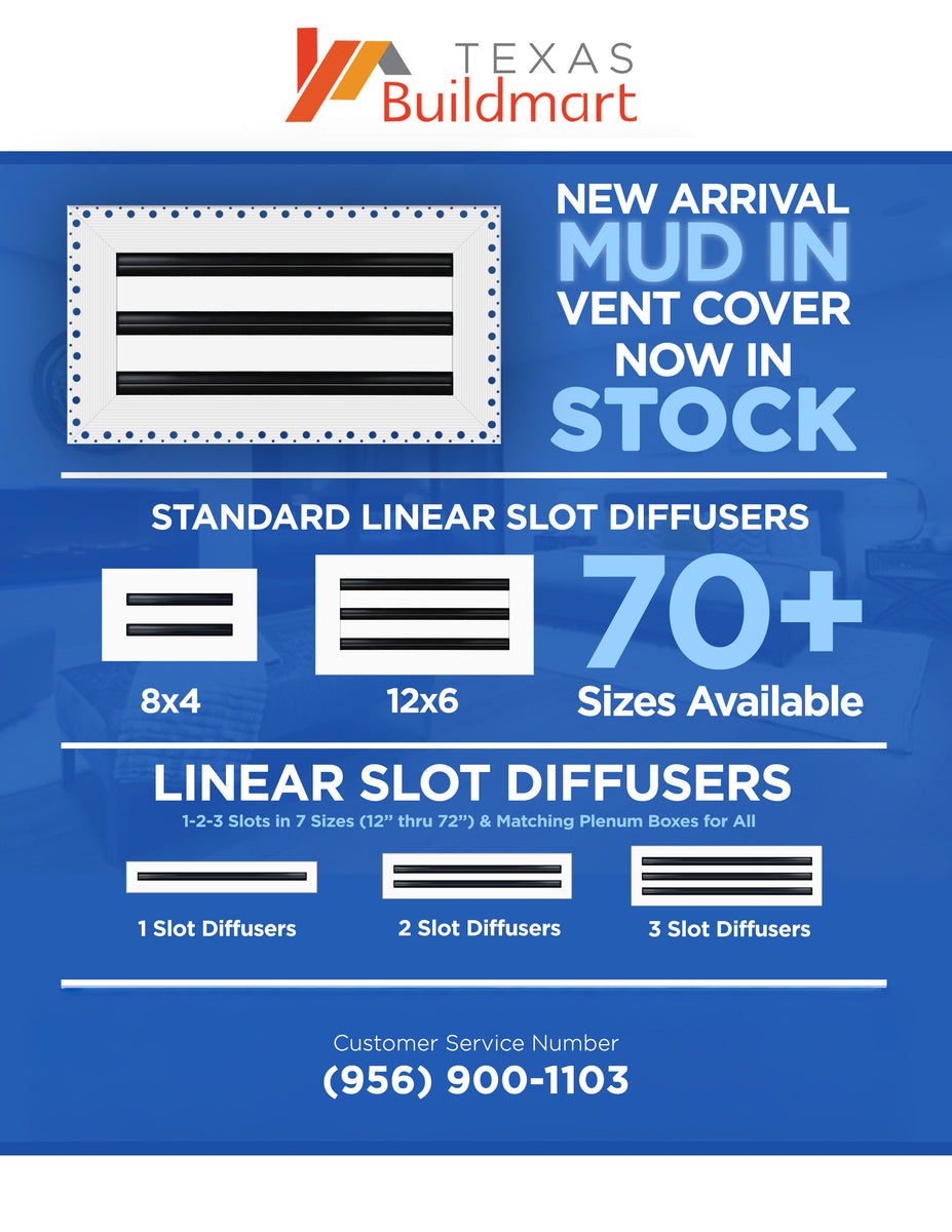 BUILDMART - 12x12 MUD-IN Air Vent Cover - Drywall MUD IN White Air Ven
